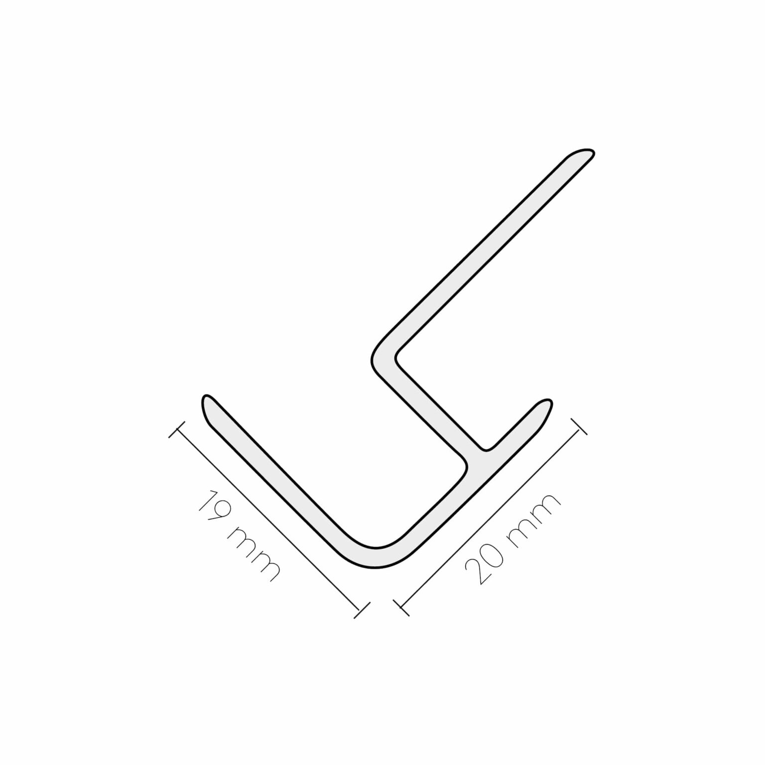 Hjørneprofil utvendig alu 3000mm - Fibo